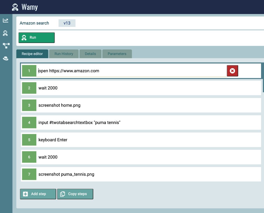 Wamy. Testing Automation